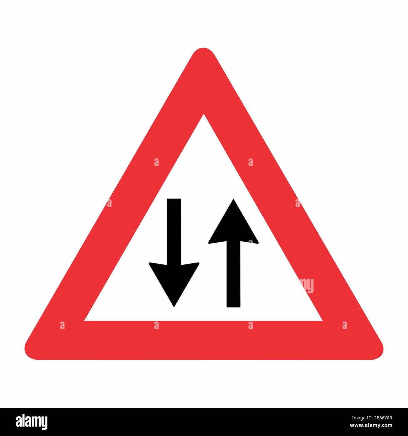 Verkehrszeichen Für Zwei Verkehrswege Stock-Vektorgrafik - Alamy