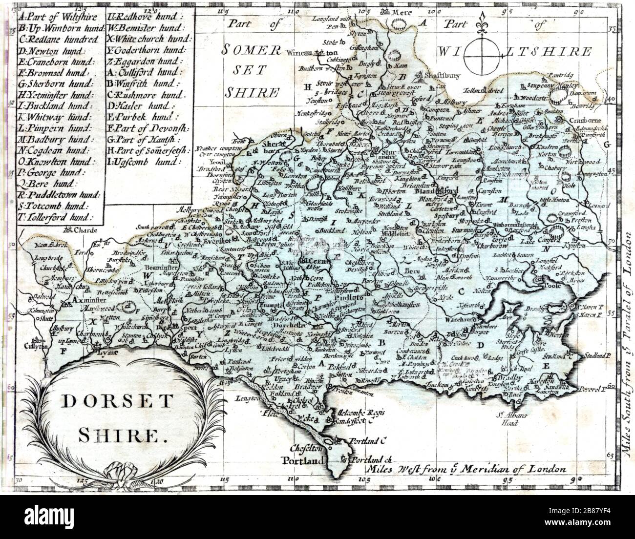 Alte karte von dorset Ausgeschnittene Stockfotos und -bilder - Alamy