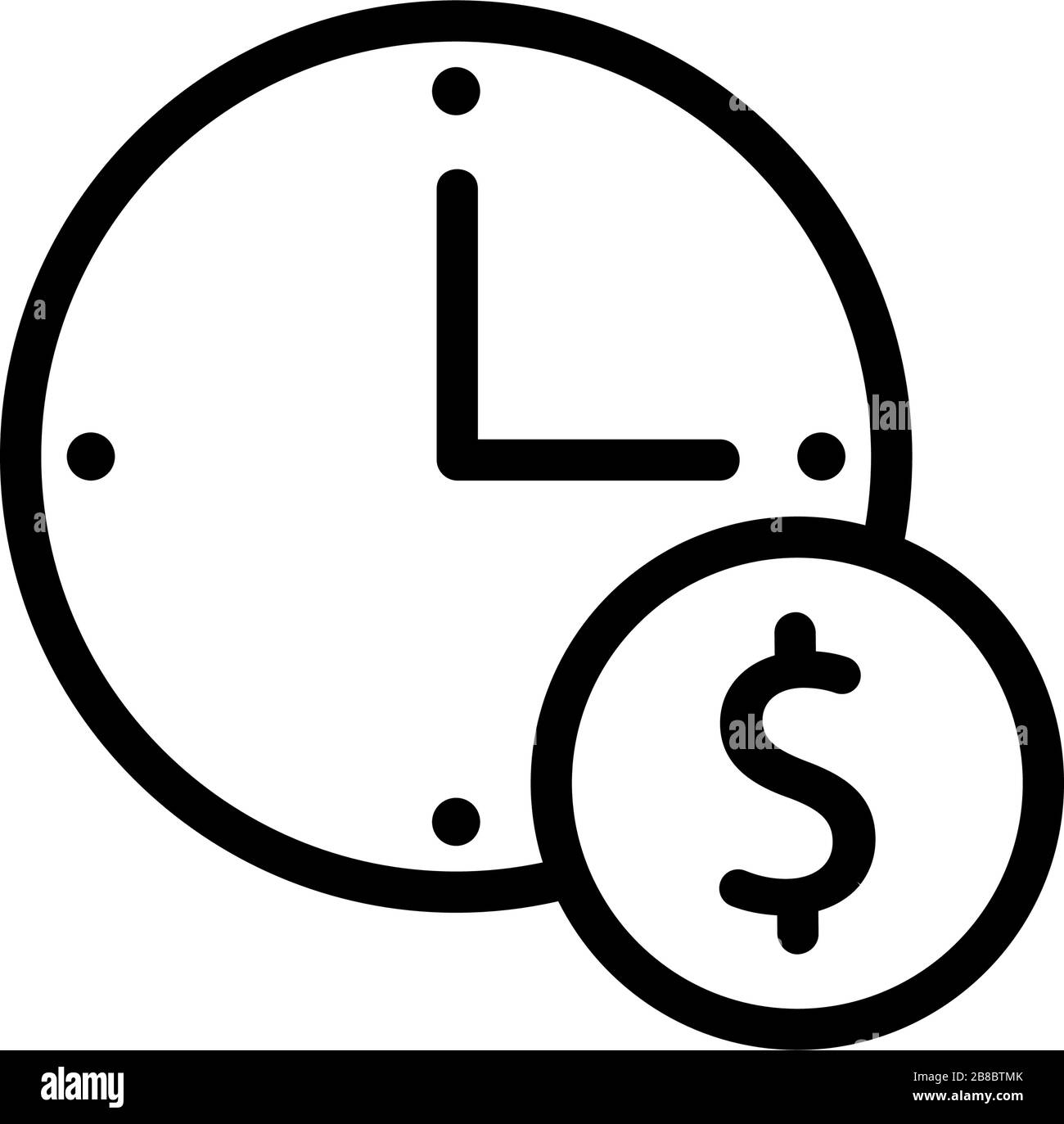 Zeit ist Geld Symbol Vektor Umriss Illustration Stock-Vektorgrafik - Alamy
