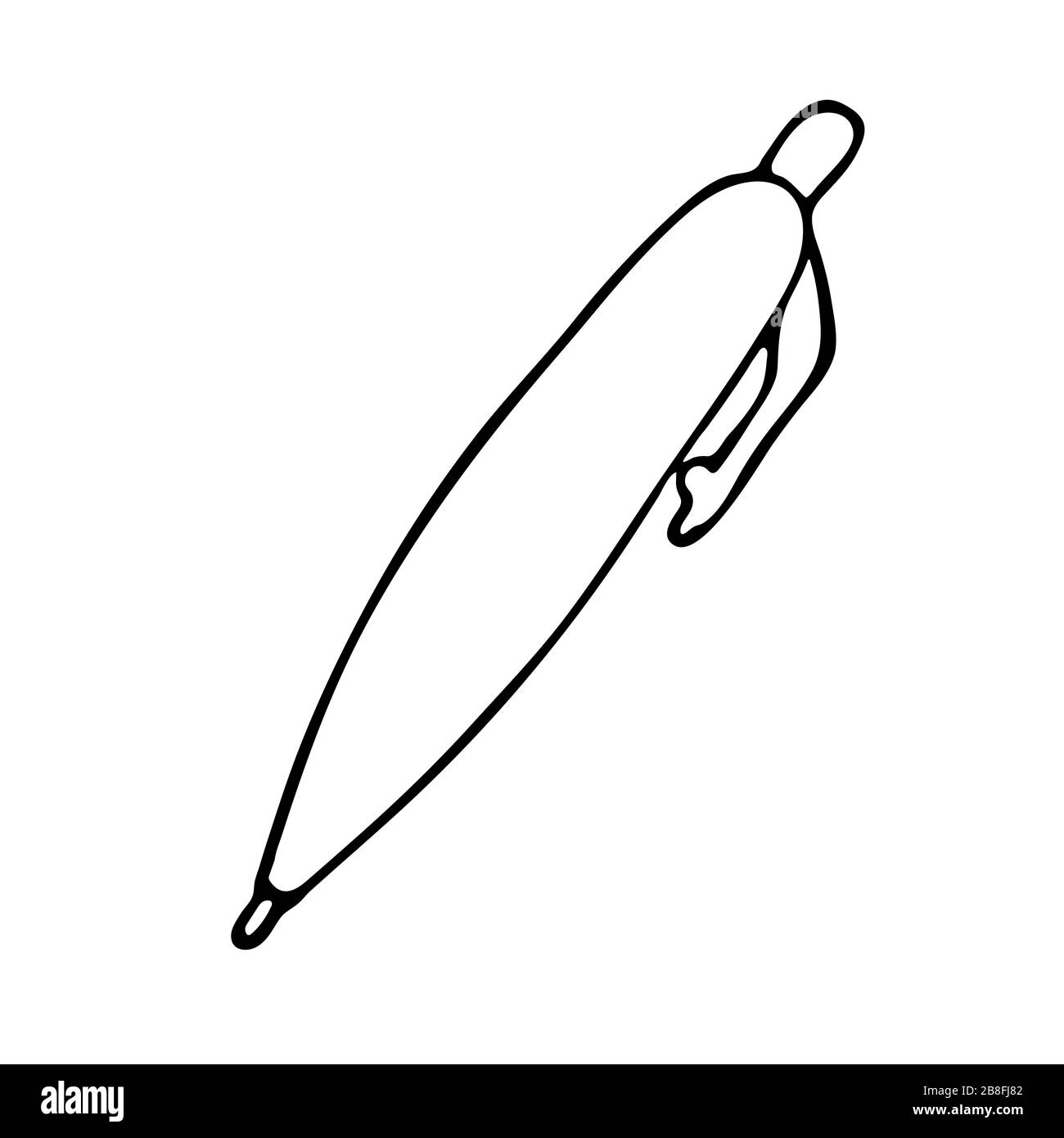Stift doodle. Weißer Hintergrund isoliert Umriss Vektor Illustration ...