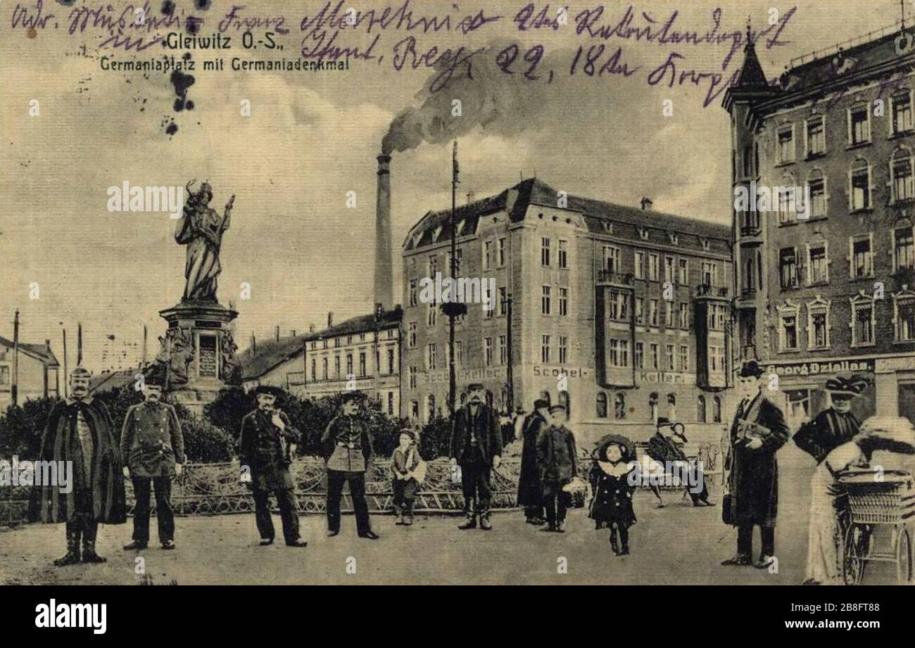 Gleiwitz - Germaniaplatz 1915 Stockfotografie - Alamy