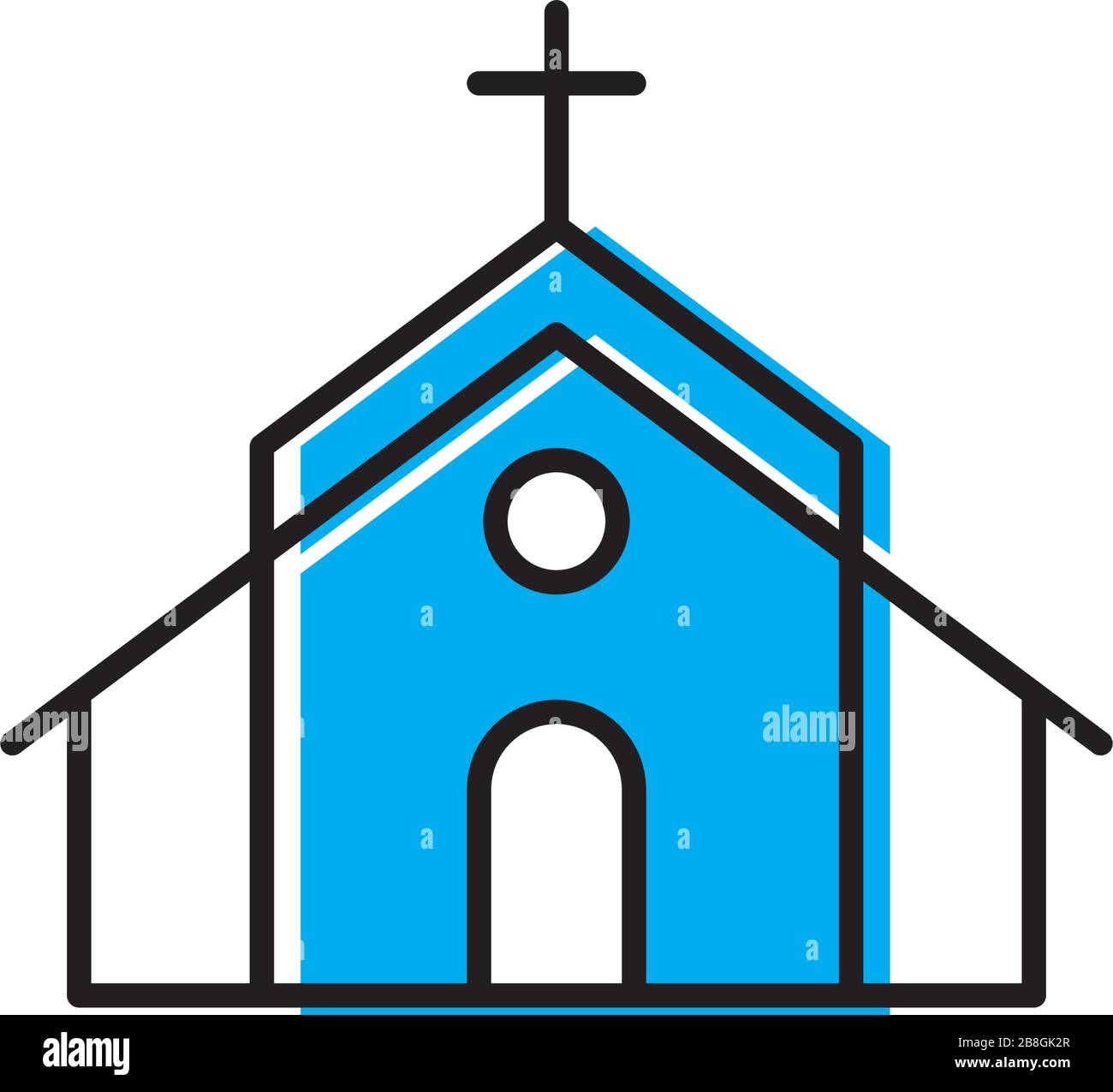 Kirche Symbol auf weißem Hintergrund Vector Illustration Stock ...