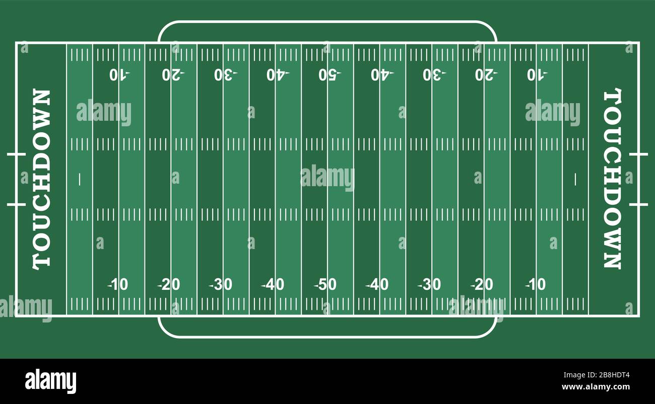 American Football Feld mit Kennzeichnung. Fußball-Feld in der Ansicht ...