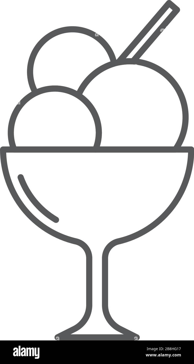 Icon-Konzept für Eisbecher, isoliert auf weißem Hintergrund Stock ...