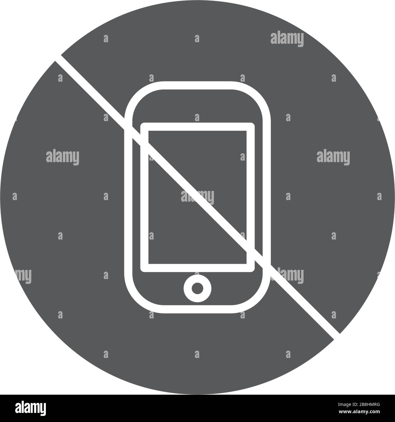 Kein Telefon, kein Handy Vektor icon anmelden, auf weißem Hintergrund ...
