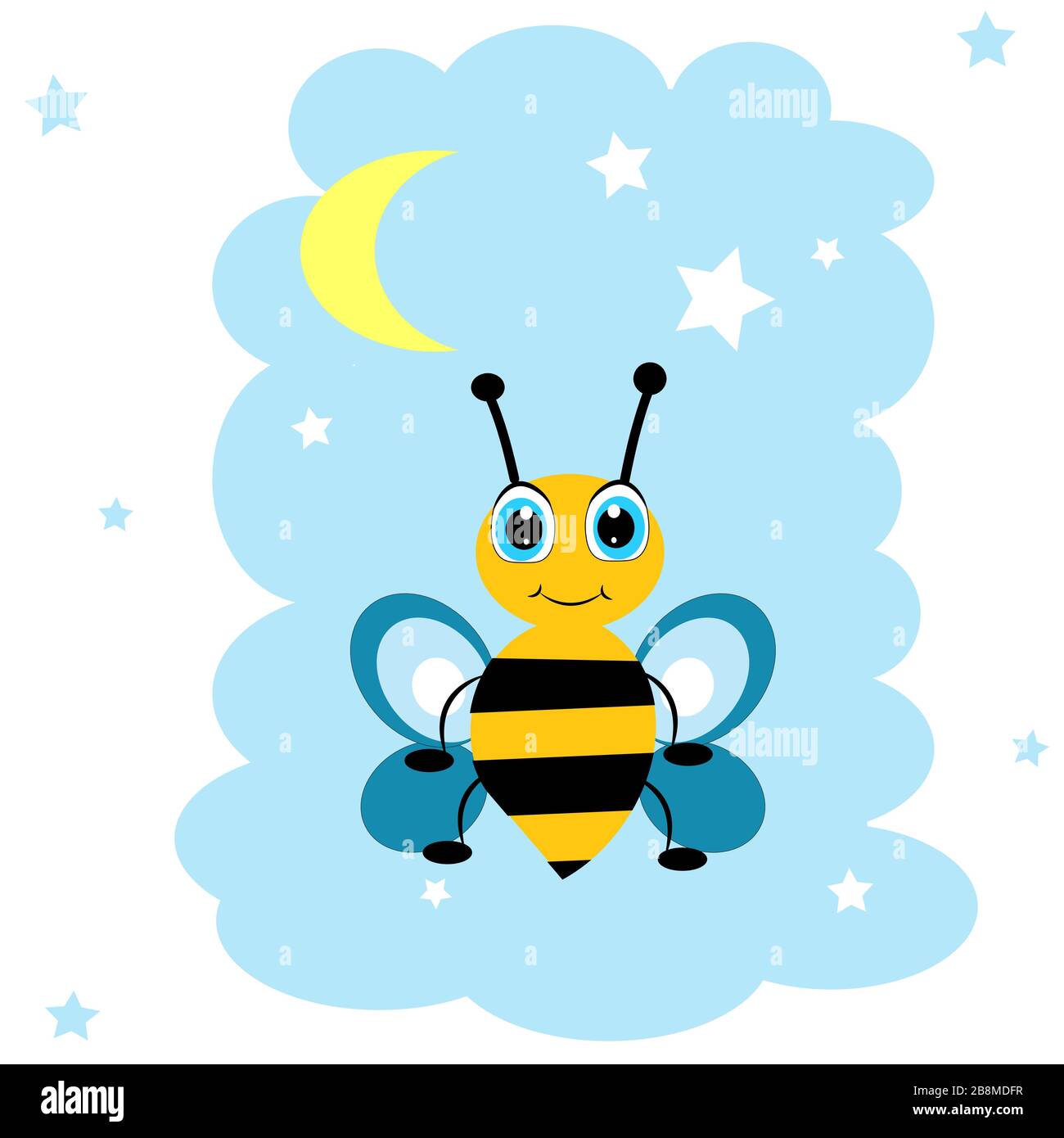 Biene Cartoon Illustration Vektor Stock-Vektorgrafik - Alamy