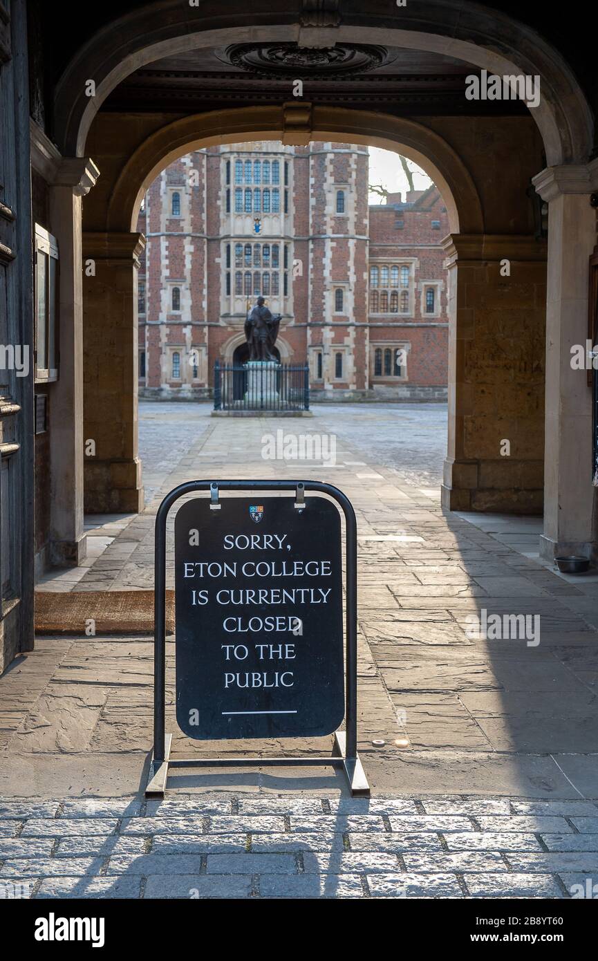 Eton, Windsor, Berkshire, Großbritannien. März 2020. Das Eton College ...