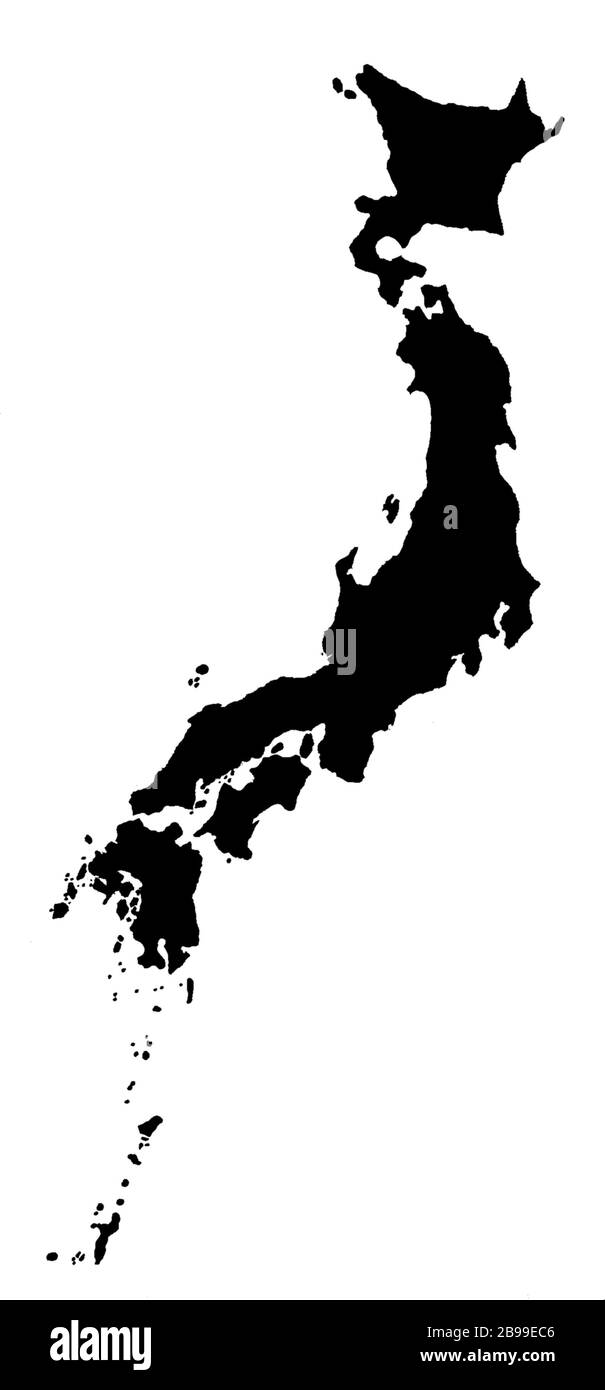 Japanische Karte; Umriss; Silhouette; skizziert Stockfotografie - Alamy