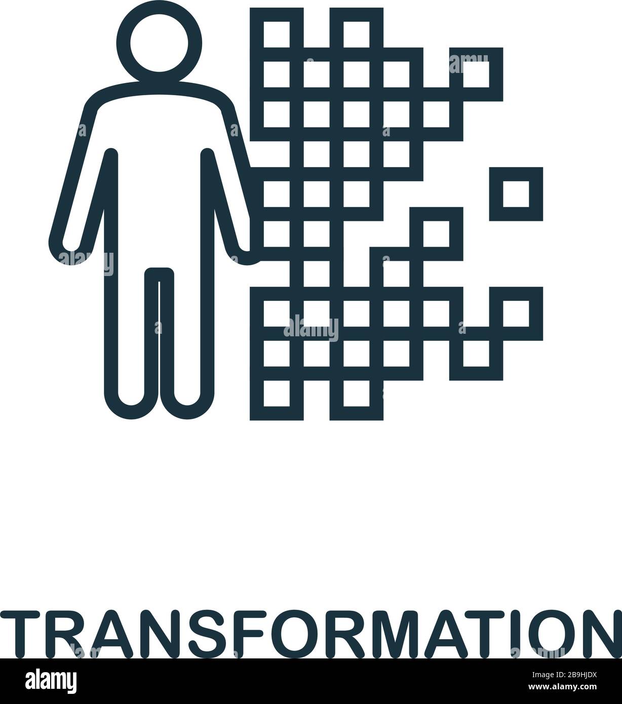 Transformationssymbol. Einfaches Linienelement aus der Sammlung von ...