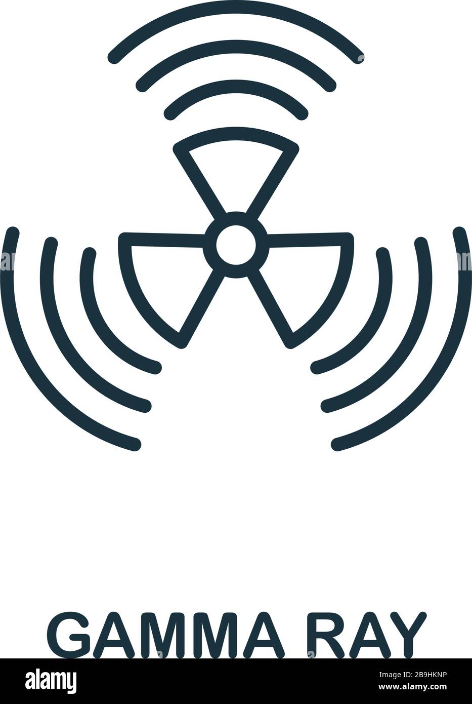 Gamma-Ray-Symbol. Einfaches Linienelement aus der Sammlung von Biotech ...