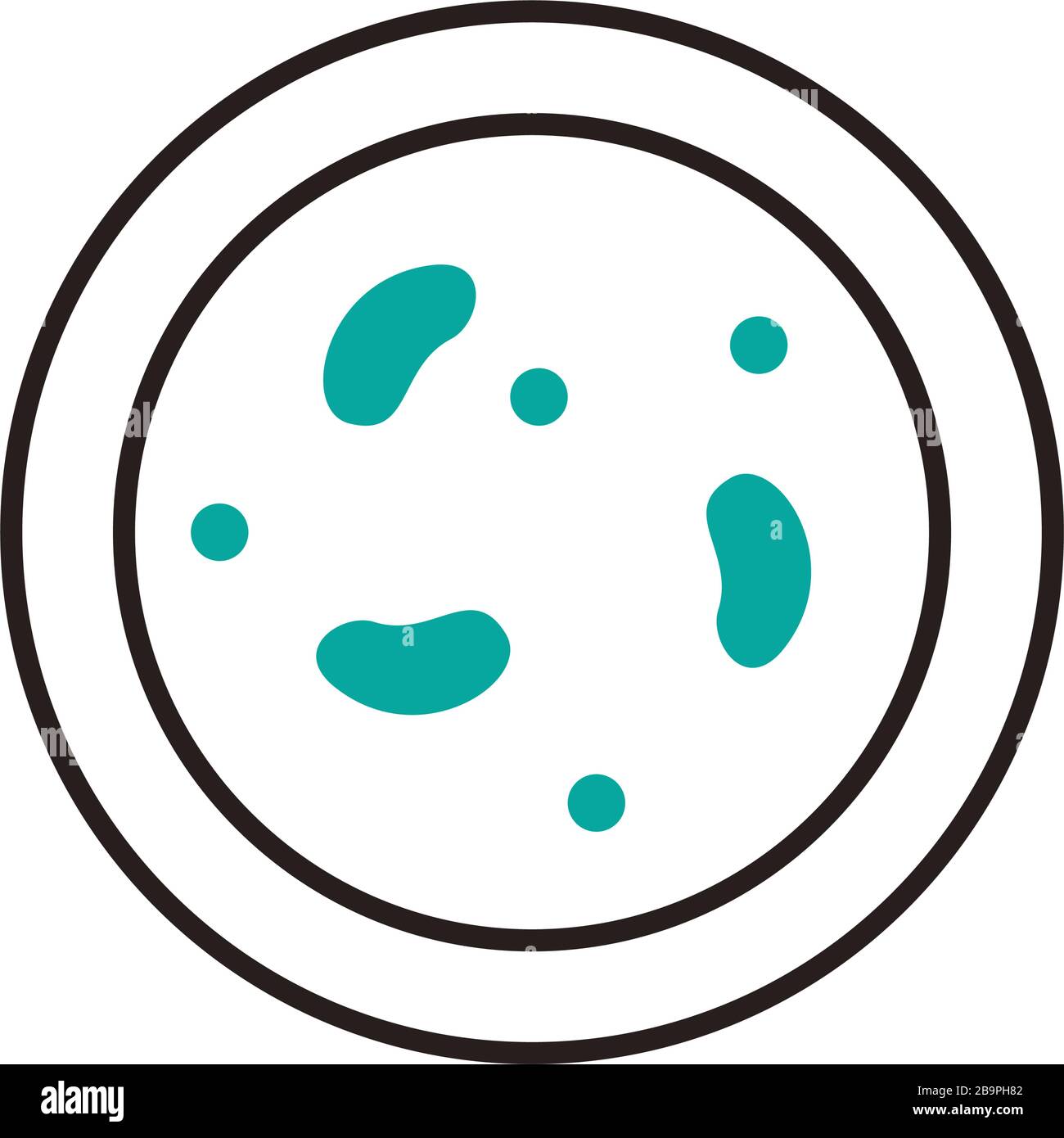 Virus in der Platte halbe Linie halbe Farbe Stil Ikone Design ...
