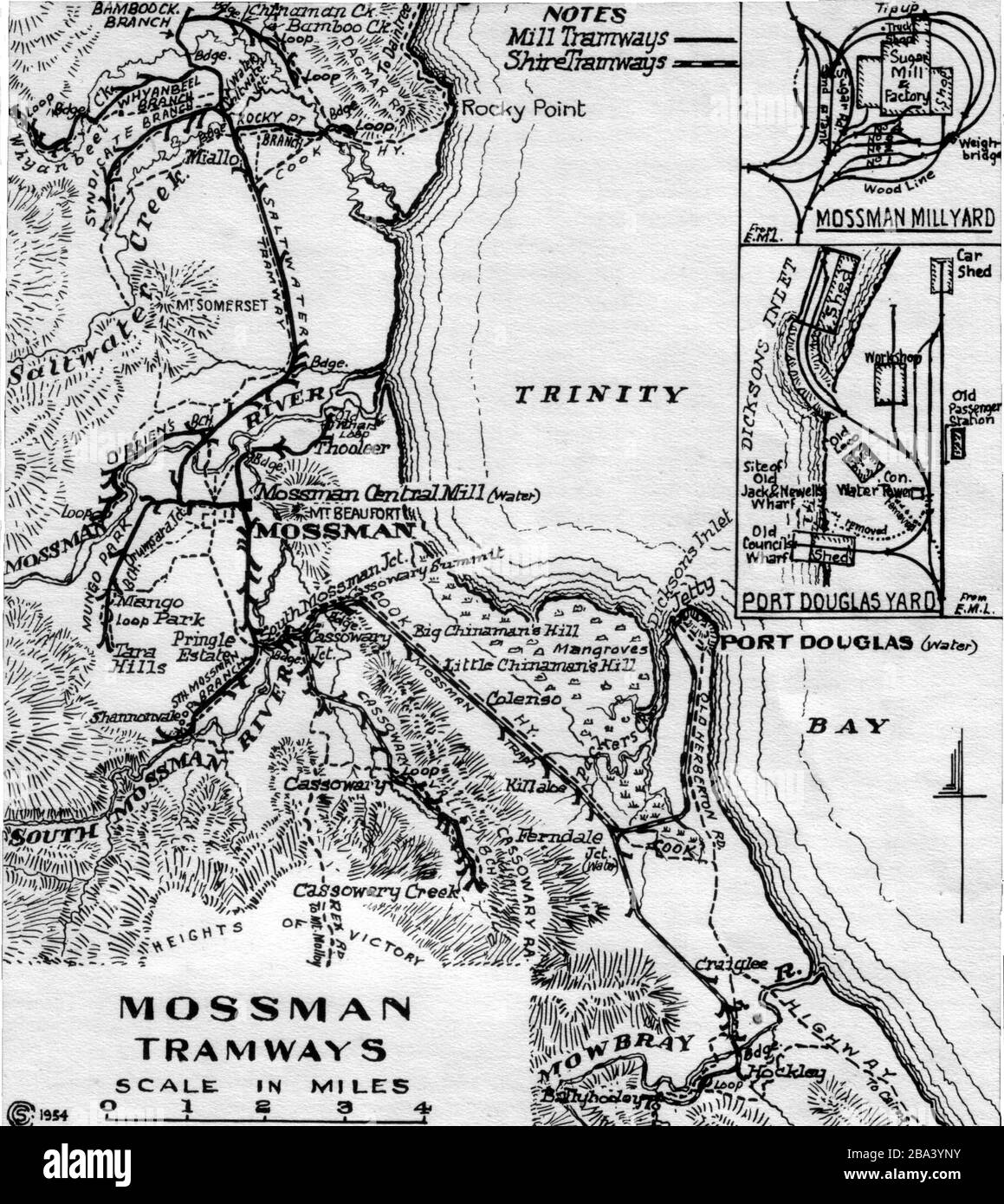 "map of Mossman Tramways; 1954; Australian Railway Historical Society ...