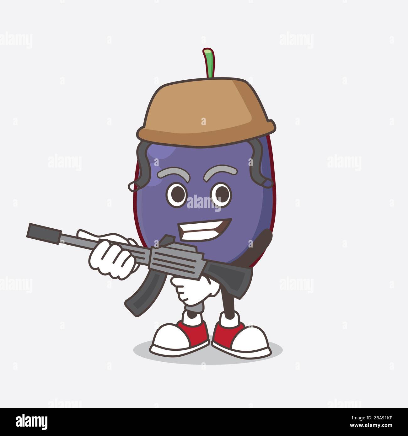 Ein Bild von Java Plum Cartoon-Maskottchen-Charakter in einer ...
