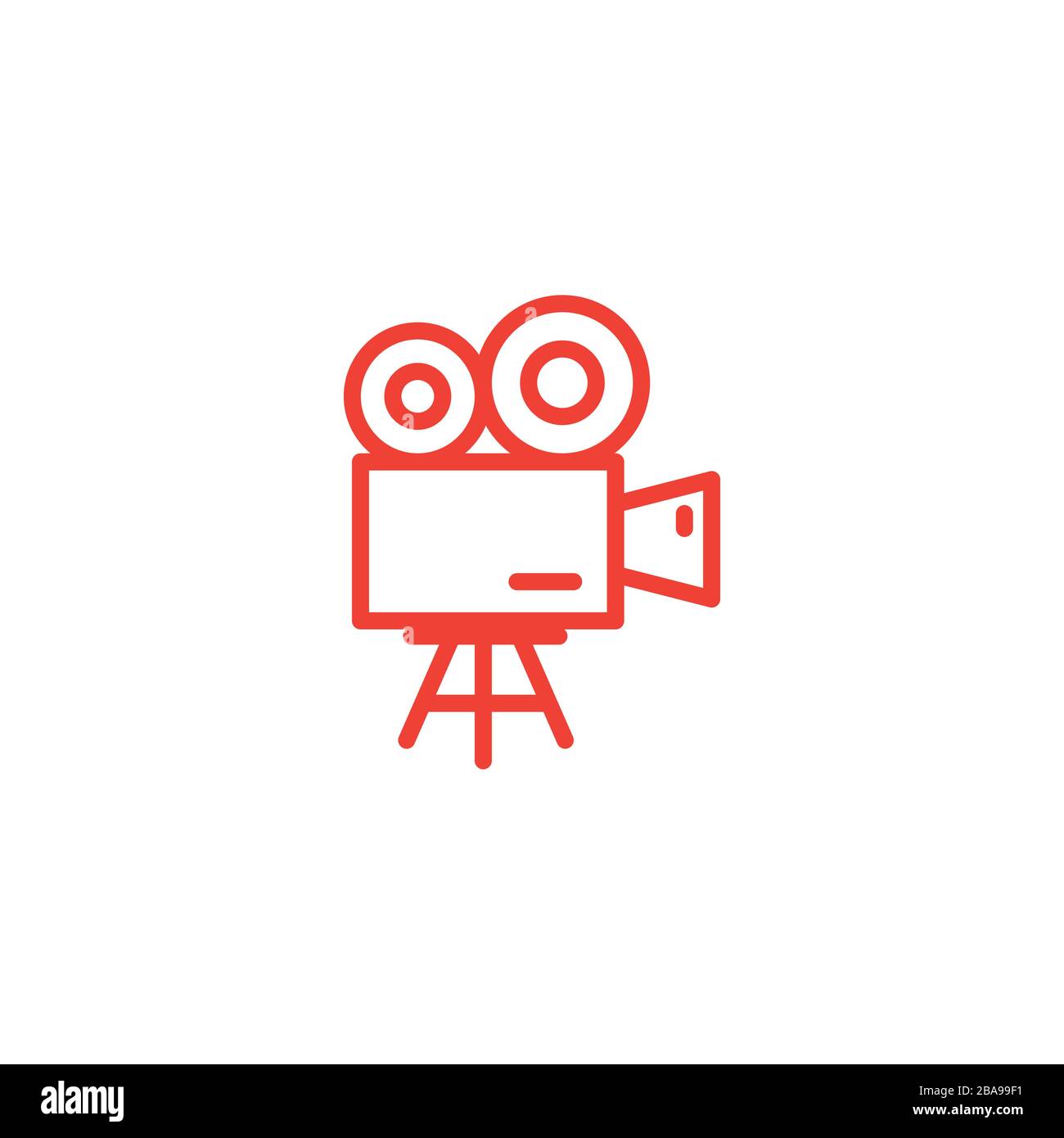 Filmkamera Line Rotes Symbol Auf Weißem Hintergrund. Rote Vektor-Grafik ...