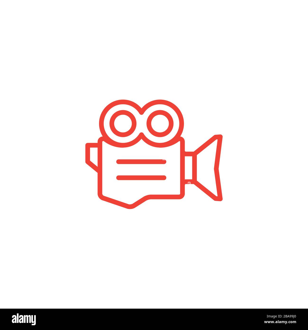 Filmkamera Line Rotes Symbol Auf Weißem Hintergrund. Rote Vektor-Grafik ...