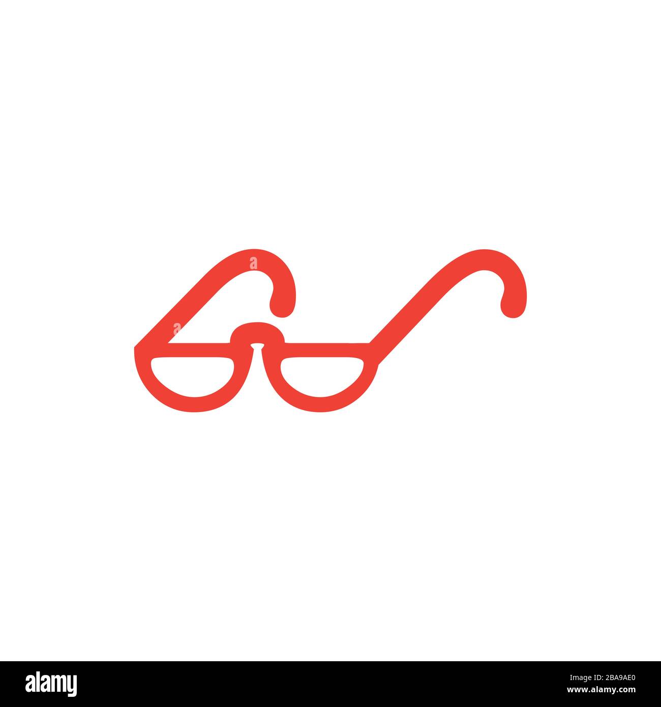 Symbol "Brille Rot" Auf Weißem Hintergrund. Rote Vektor-Grafik Mit ...