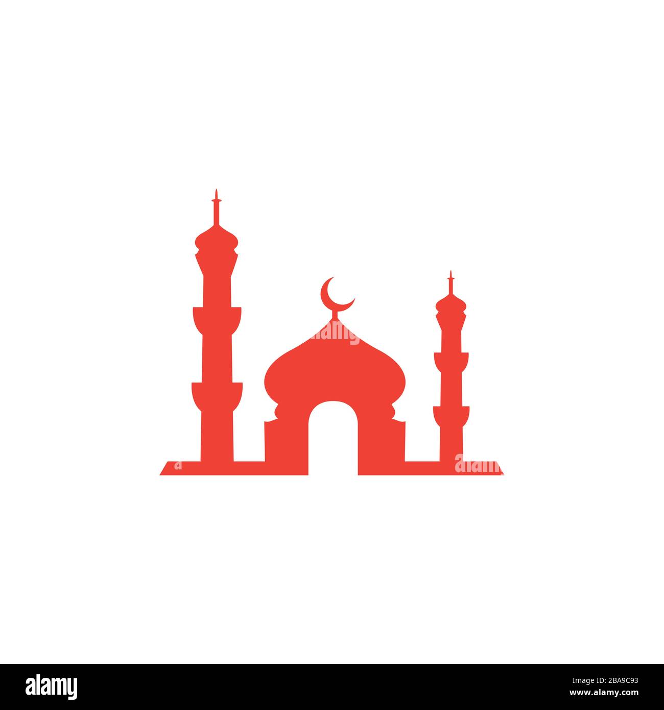 Moschee-Rot-Symbol Auf Weißem Hintergrund. Rote Vektor-Grafik Mit ...