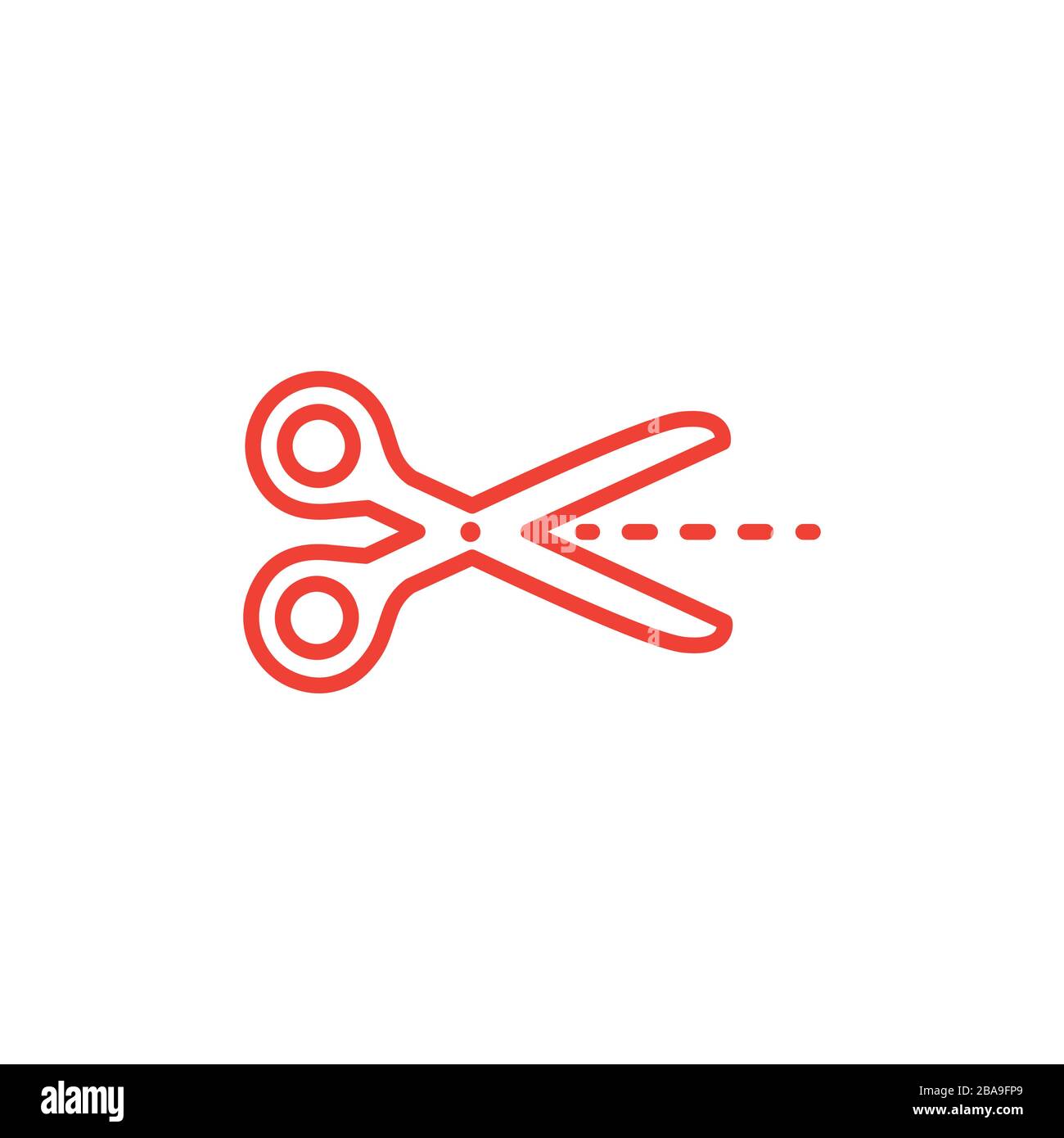 Scherenlinie Rotes Symbol Auf Weißem Hintergrund. Rote Vektor-Grafik ...