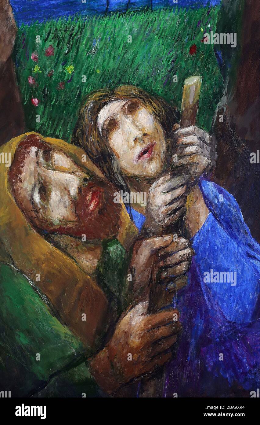 Guter Hirte von Sieger Koder, Detail des Altars in der Kapelle in ...