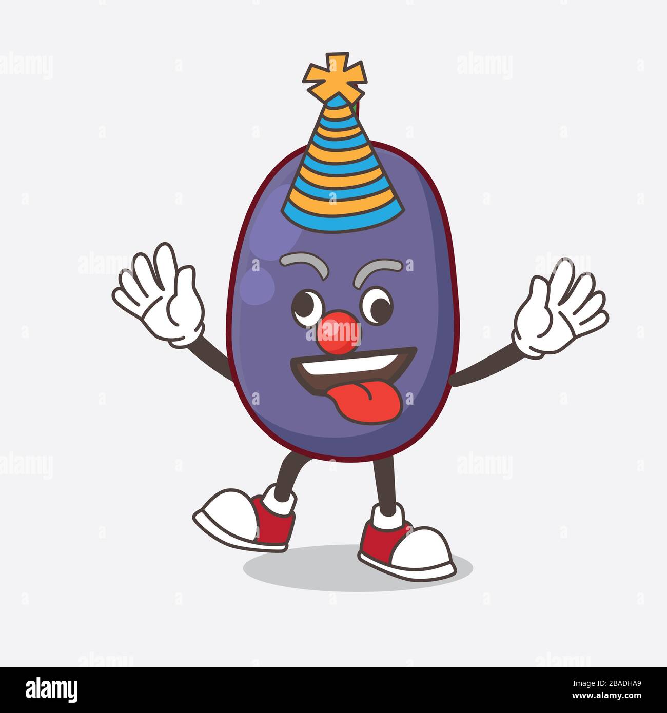 Ein Bild von Java Plum Cartoon-Maskottchen-Charakter als lustiger Clown ...
