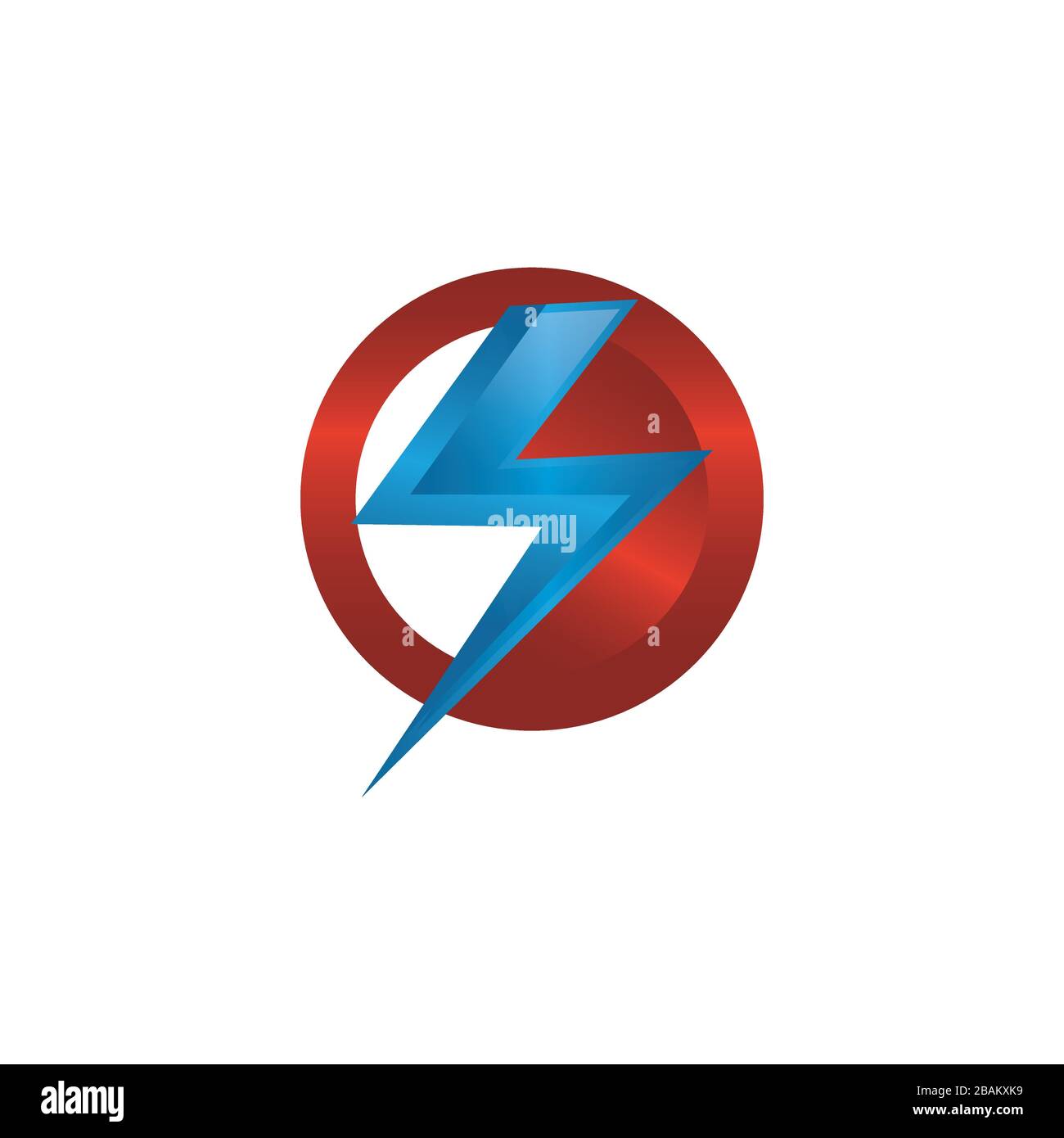 Blitzbolzenvektor-Symbol in modernem Design mit Farbe Rot und Blau ...