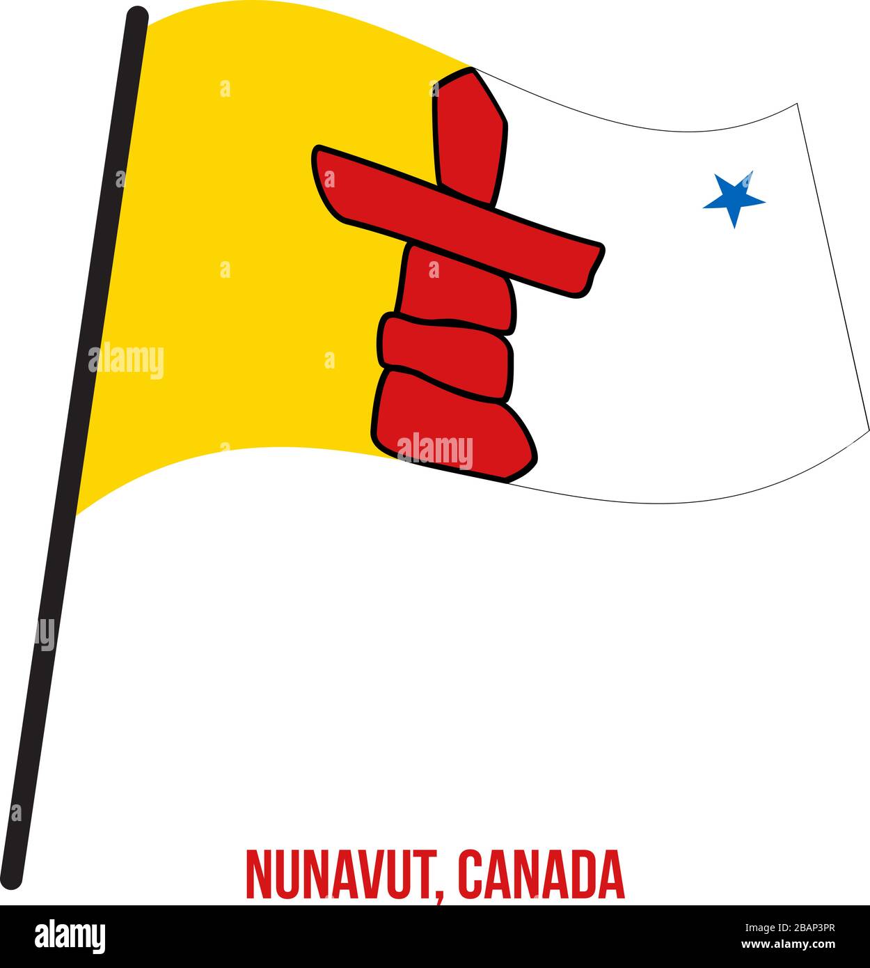 Nunavut Flagge schwenkten Vector Illustration auf weißem Hintergrund ...