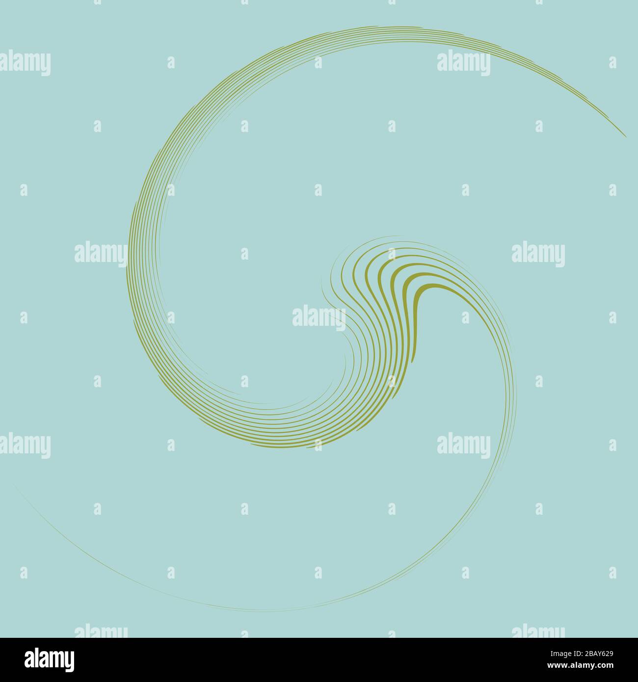 Duoton geschweift, Spule, Kreiselvolutform. Garnwirbel konzentrisch ...