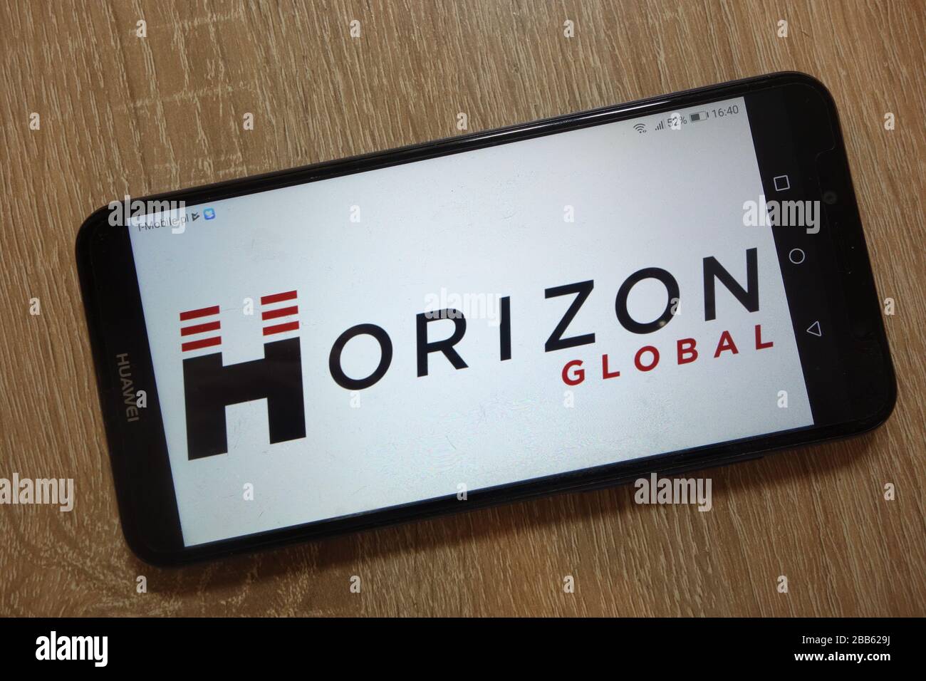 Das Logo der Horizon Global Corporation wird auf dem Smartphone ...