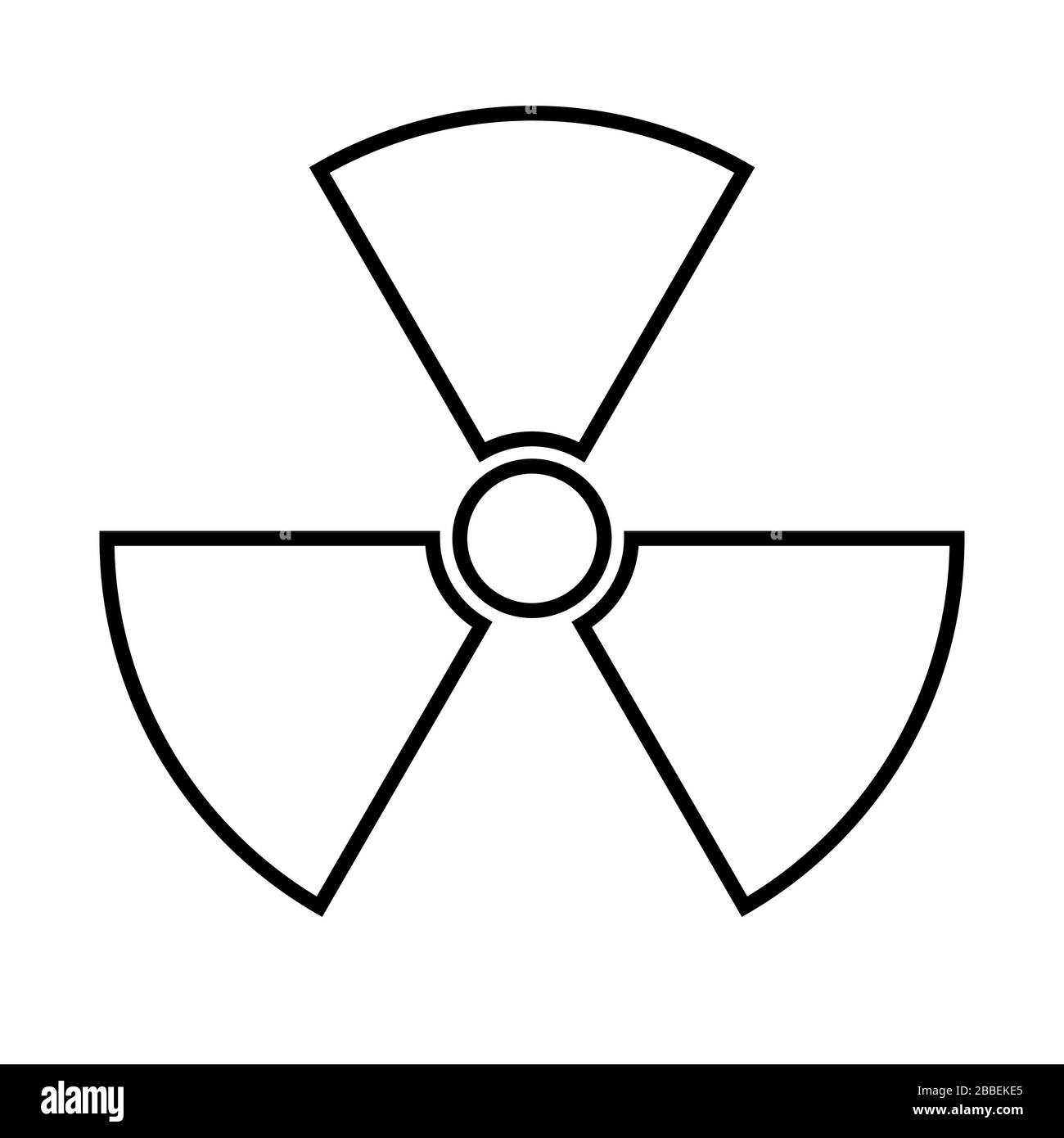 Symbol für Radioaktivität. Radioaktives Material, Gefahr oder Risiko ...