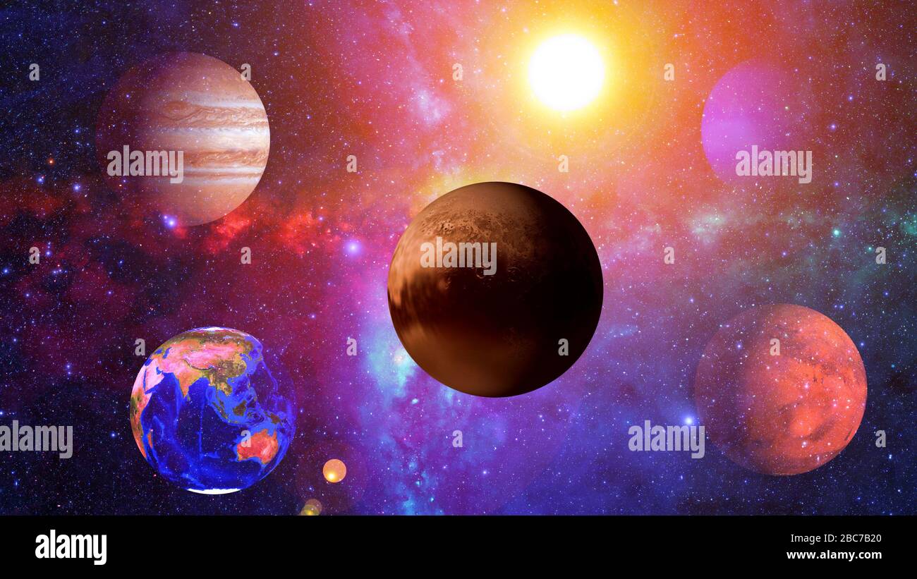 Sternenfeld und Nebel im tiefen Weltraum viele Lichtjahre weit von der Erde entfernt. Elemente ...