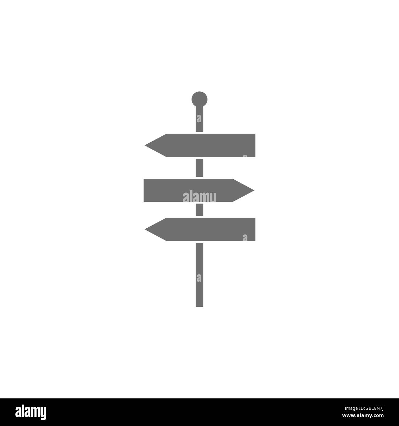 Der Wegweisersymbol Vektor, durchgezogene Abbildung, Piktogramm ...