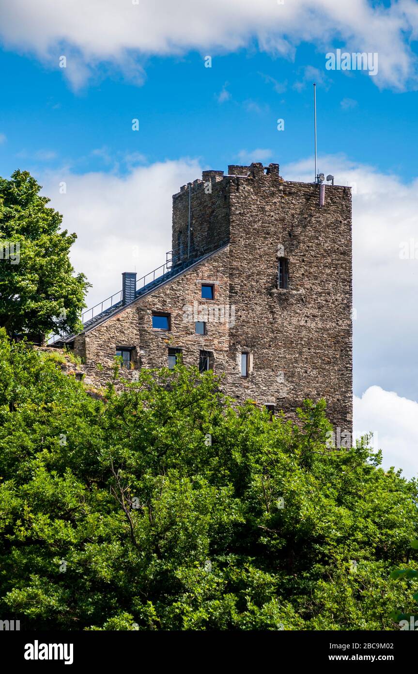 Burg Liebenstein von Schloss Sterrenberg, Mittelrhein, UNESCO-Welterbe ...
