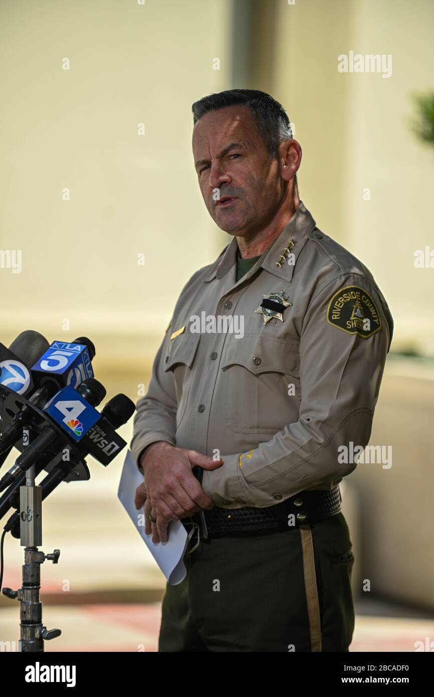 Riverside, Vereinigte Staaten. April 2020. Riverside County Sheriff ...