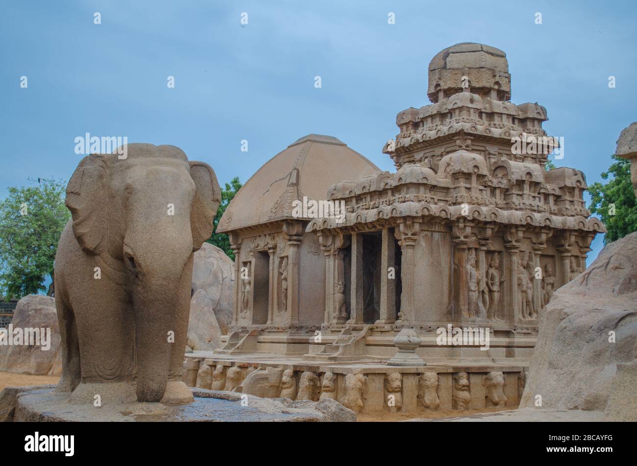 Seashore Tempel, Ganesh Ratha, fünf Rathas, Arjuna Buße sind UNESCO ...