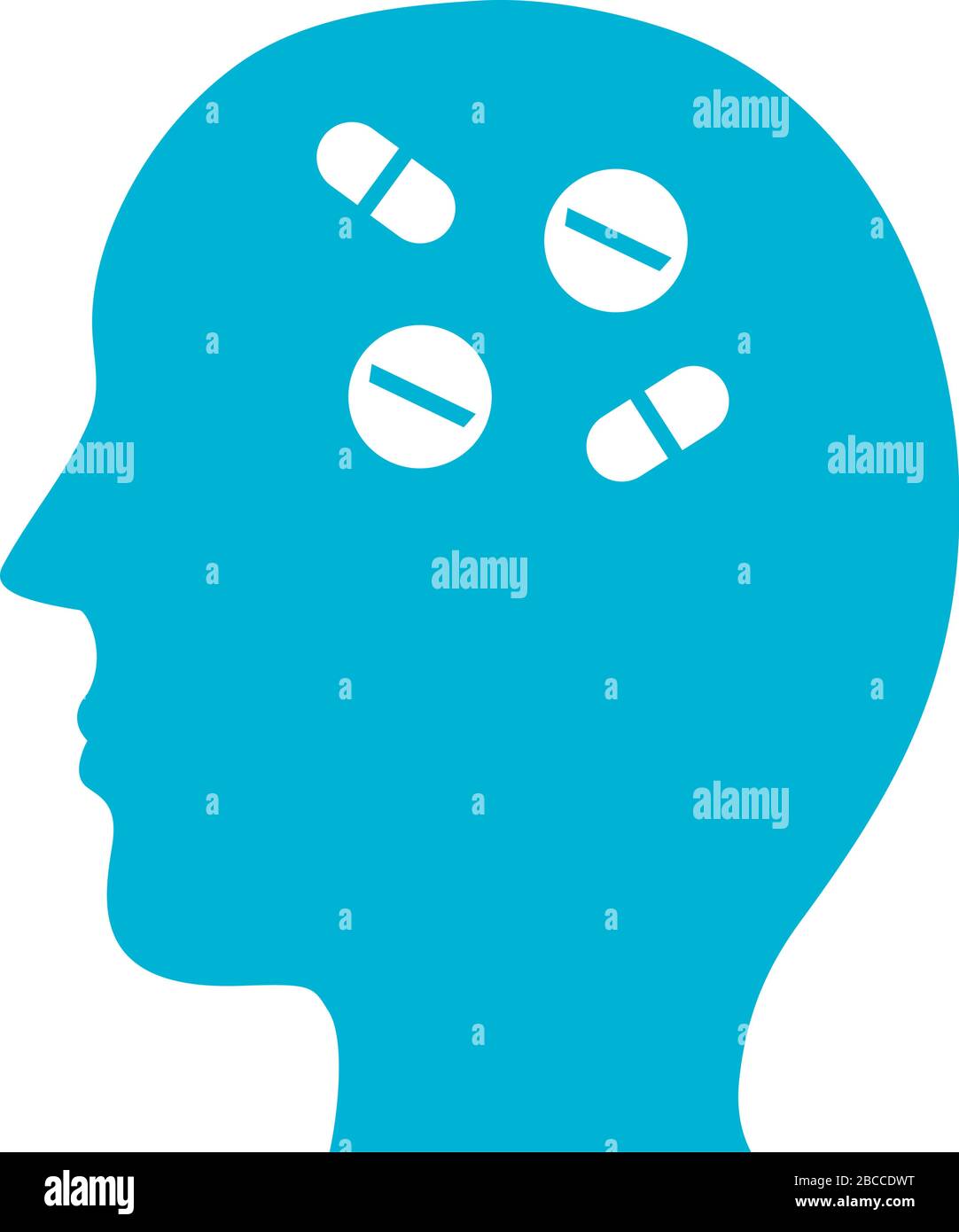 Profil mit dem Silhouetten-Symbol für psychische Gesundheit von Drogen ... Profil mit dem Silhouetten-Symbol für psychische Gesundheit von Drogen ...