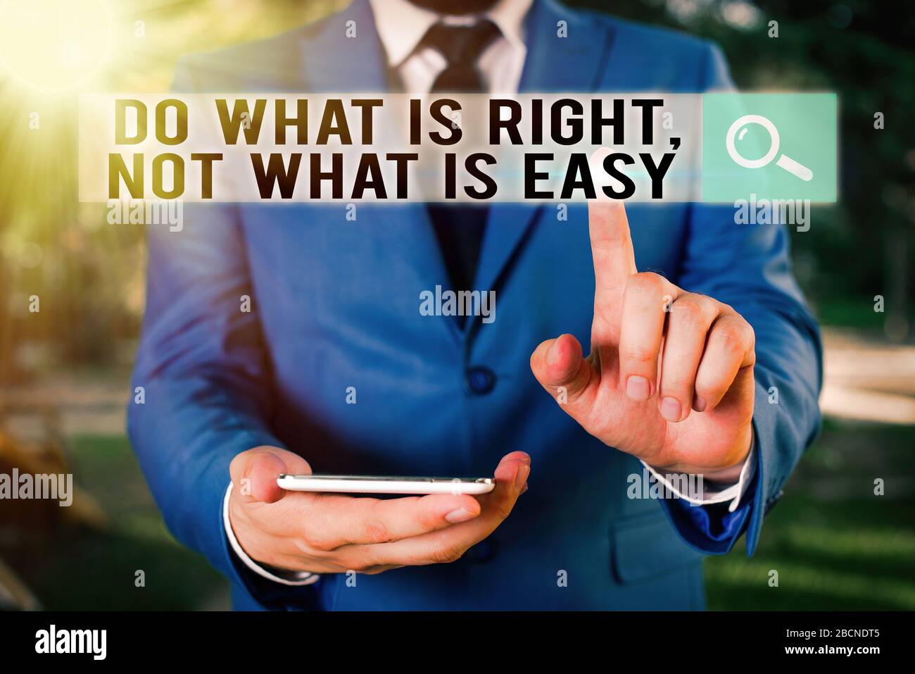 Text Zeichen zeigt das Richtige tun, was nicht einfach ist. Business ...