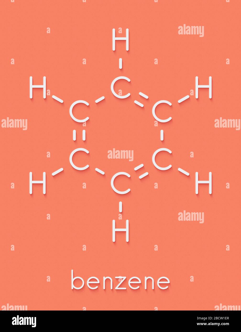 Benzol aromatischer Kohlenwasserstoff Molekül. Wichtig in der ...