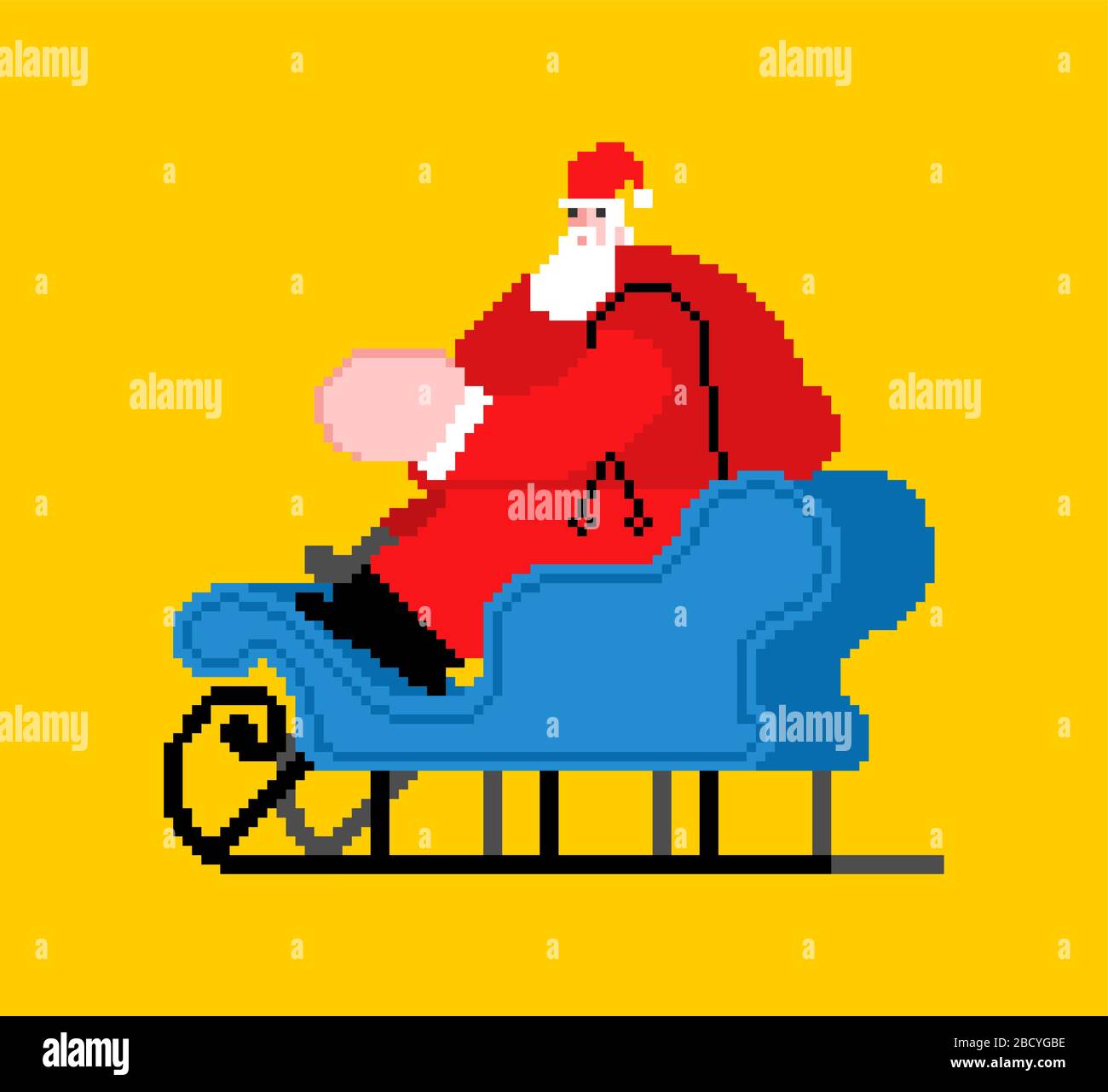 Santa Pixel Art. 8-Bit Christmas und New Year Vector Illustration Stock ...