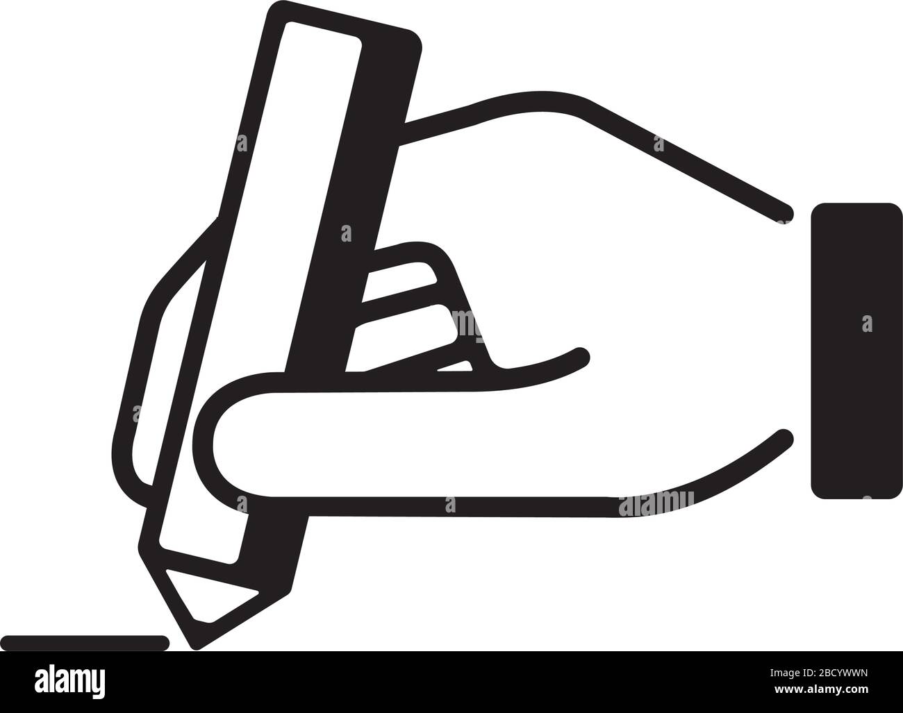 Pencil pictogram icon image Schwarzweiß-Stockfotos und -bilder - Alamy