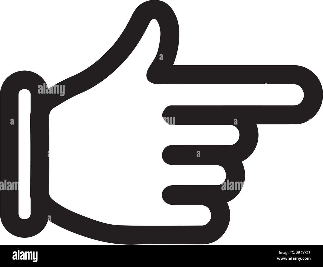 Finger pointing up icon vector Schwarzweiß-Stockfotos und -bilder - Alamy