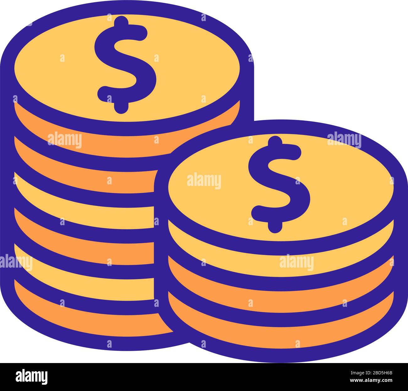 Ein Stapel von Münzen Symbol Vektor Umriss Illustration Stock ...