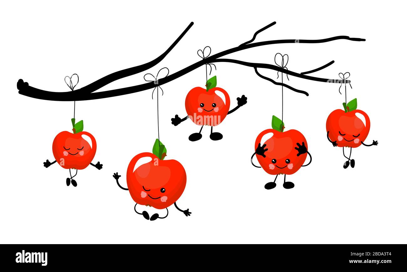 Apple fruit character comic icon Ausgeschnittene Stockfotos und -bilder ...