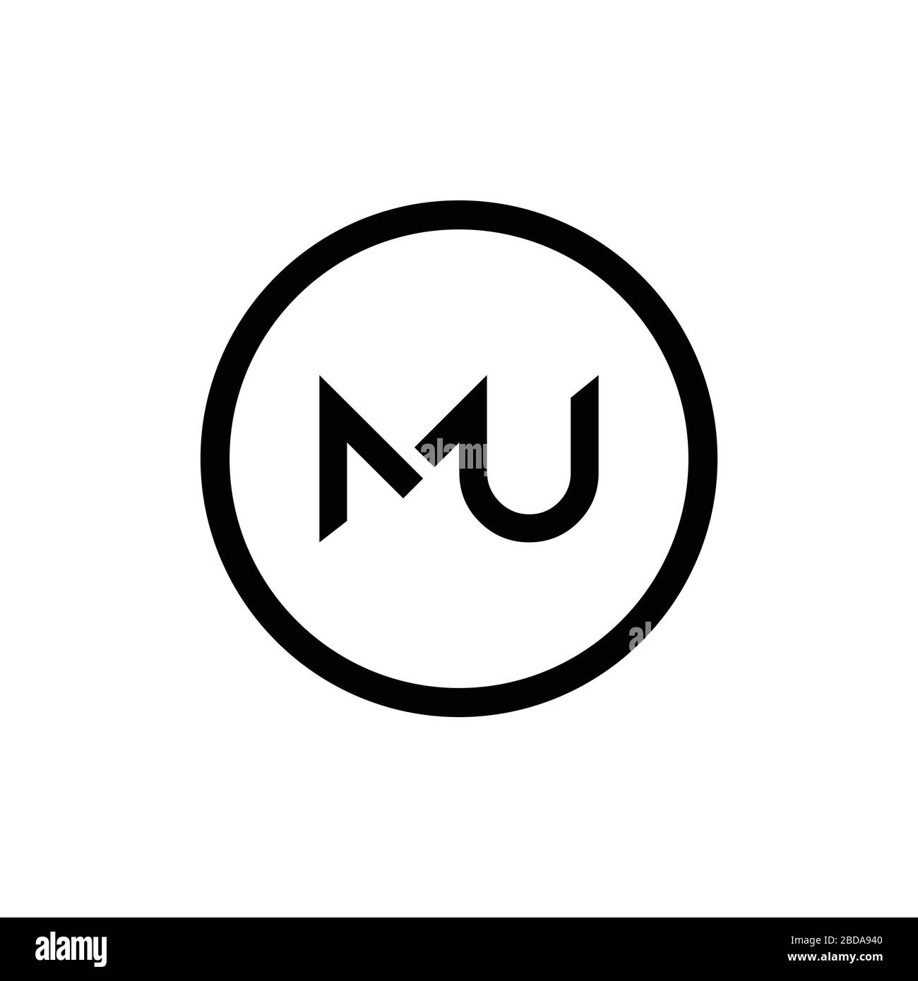 Erste MU schreiben Logo Design vector Template. Zusammenfassung ...