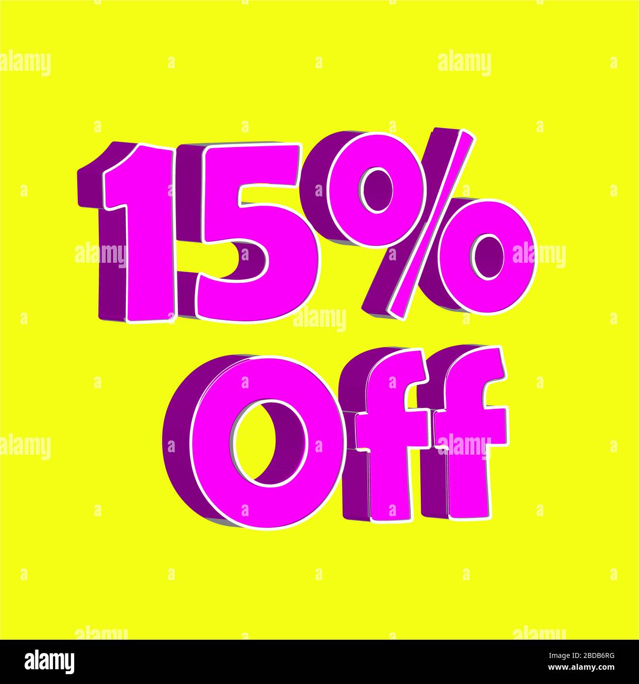 15 Prozent Rabatt auf 3d-Schild auf gelben Hintergrund, Werbung ...