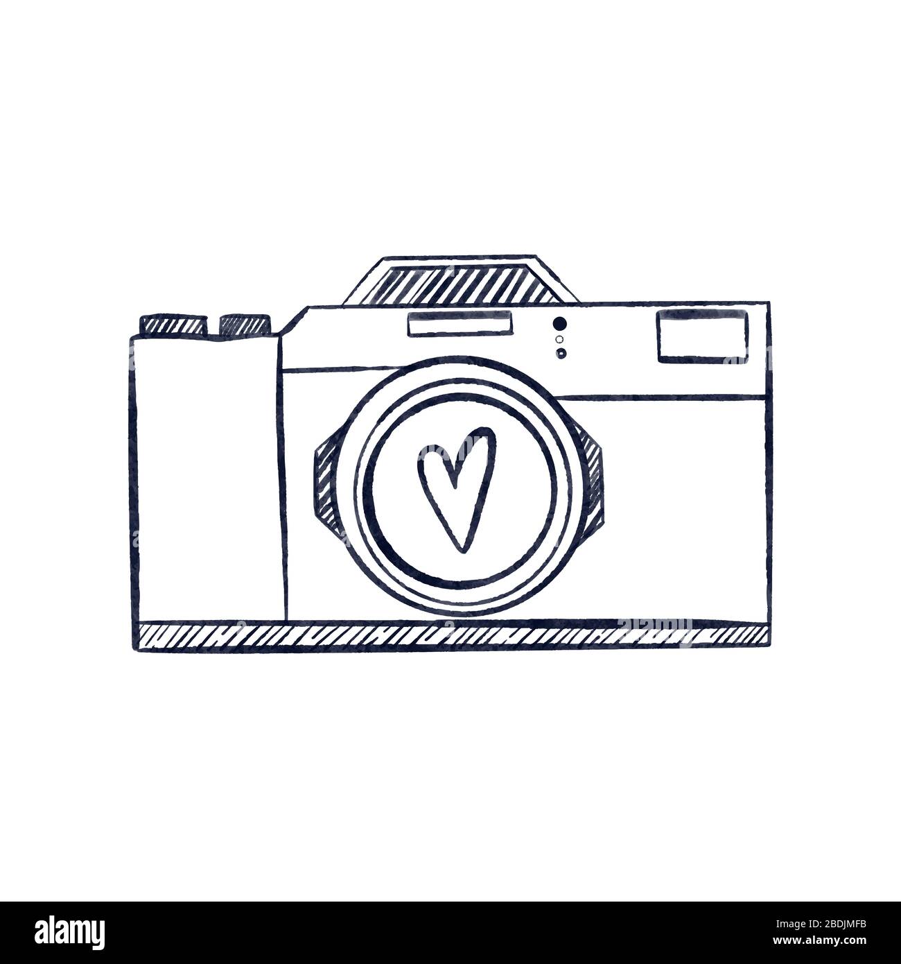 Symbol für Retro-Kamera auf weißem Hintergrund isoliert ...