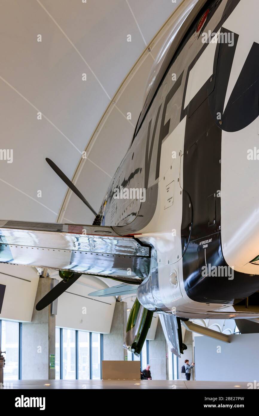 Abstrakte Nahaufnahme von hinten eine USAAF P-51 Mustang im RAF Museum ...