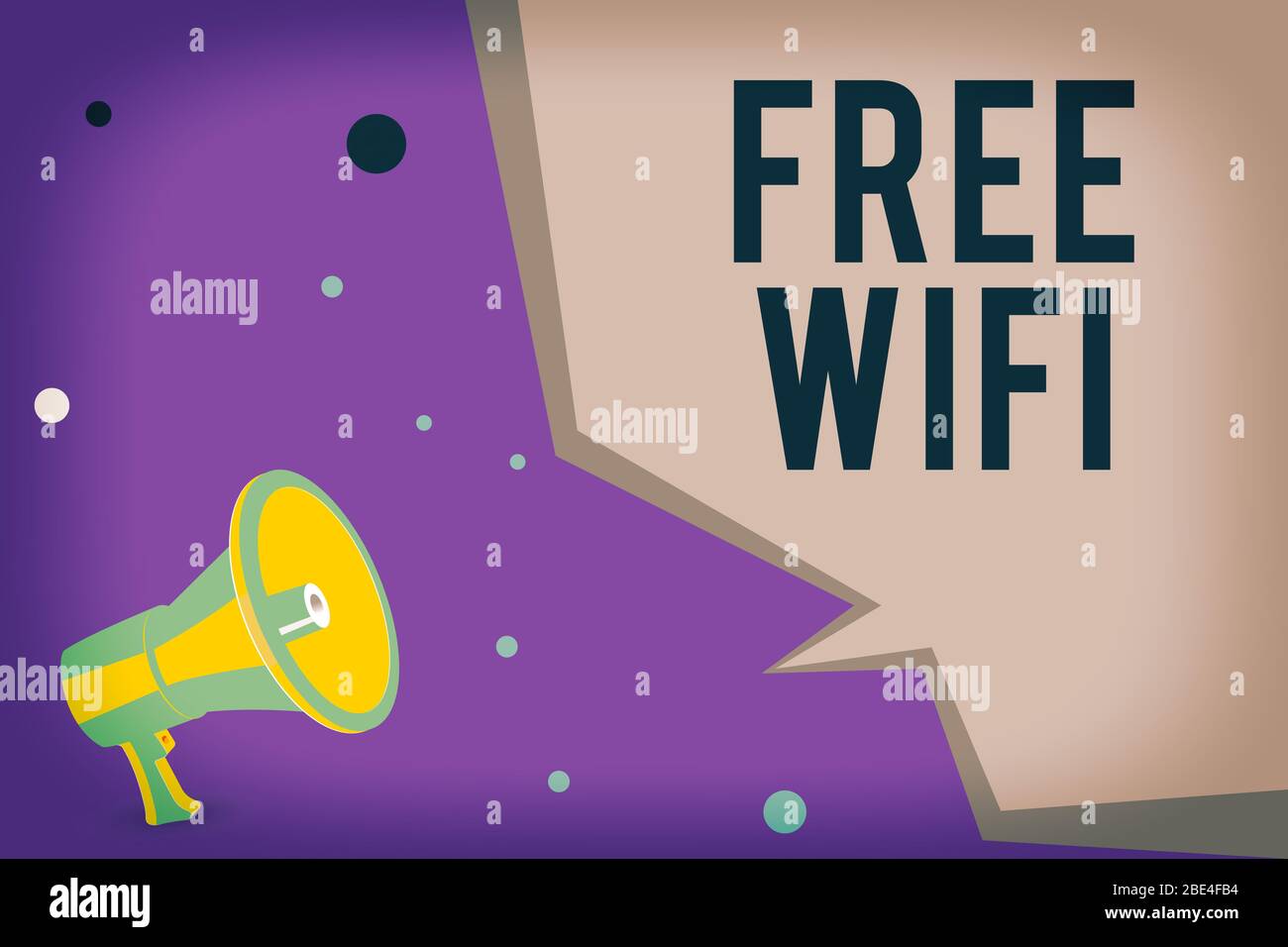 Textschild mit kostenlosem WiFi. Mit der Präsentation von ...