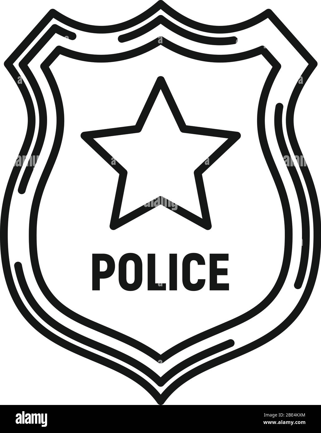 Symbol für Polizeiausweis. Outline Polizei Abzeichen Vektor-Symbol für ...