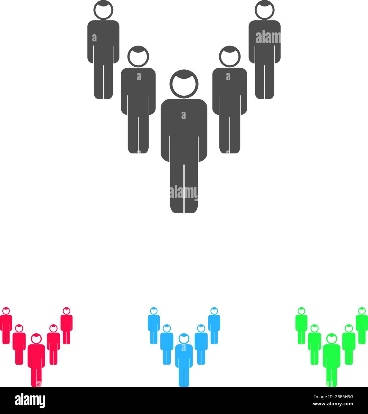 Gesellschaft der Menschen Icon flach. Farbpiktogramm auf weißem ...