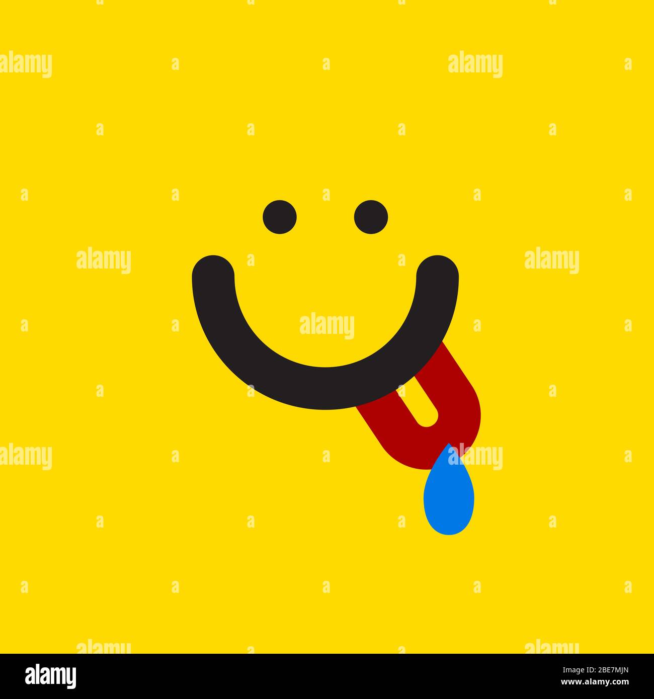 Yum-Yum-Symbol mit Zunge, Lächeln und Speichel, Yam lustige Gesicht ...